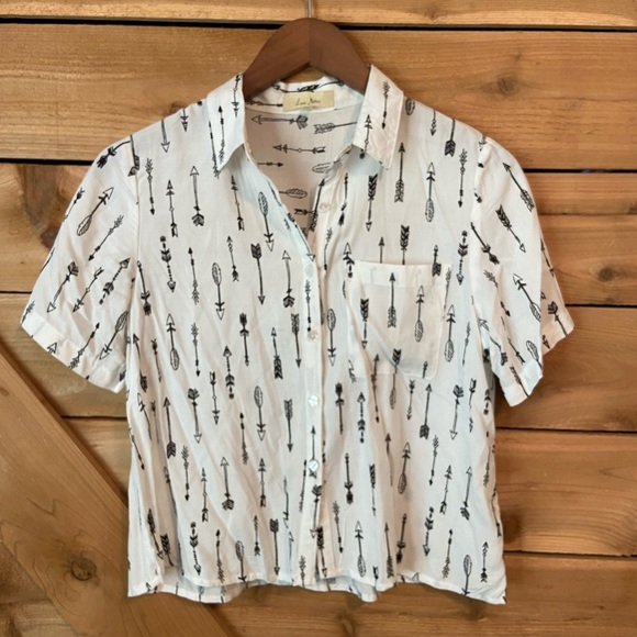 Love Notes | Tops | Love Notes Western Vibes Cropped White Button Down ...